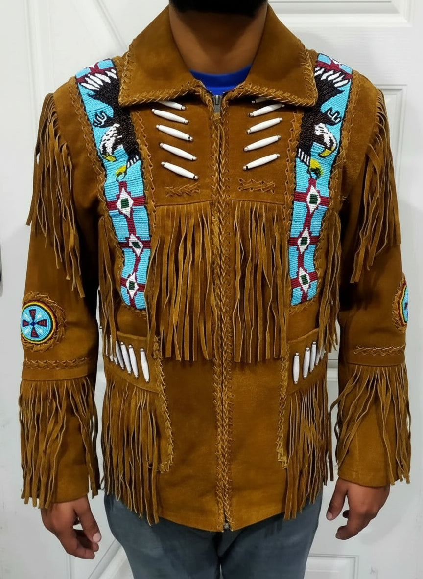 Men's Fringe Suede Leather Cowboy Jacket- ZLC-WJM-1027 – ZHIM LEATHER ...